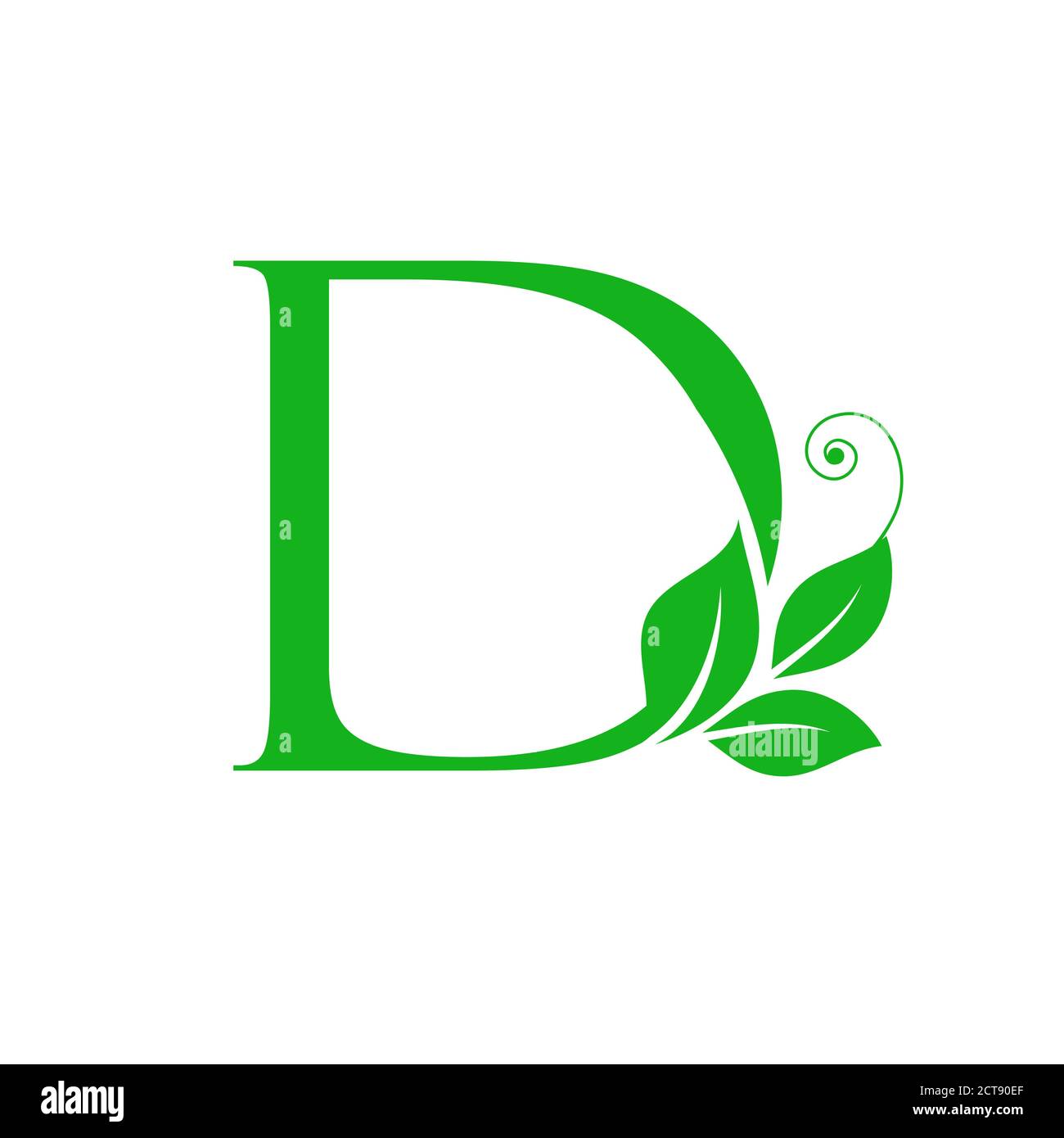 creative initial letter d with leaf logo vector concept element, letter ...