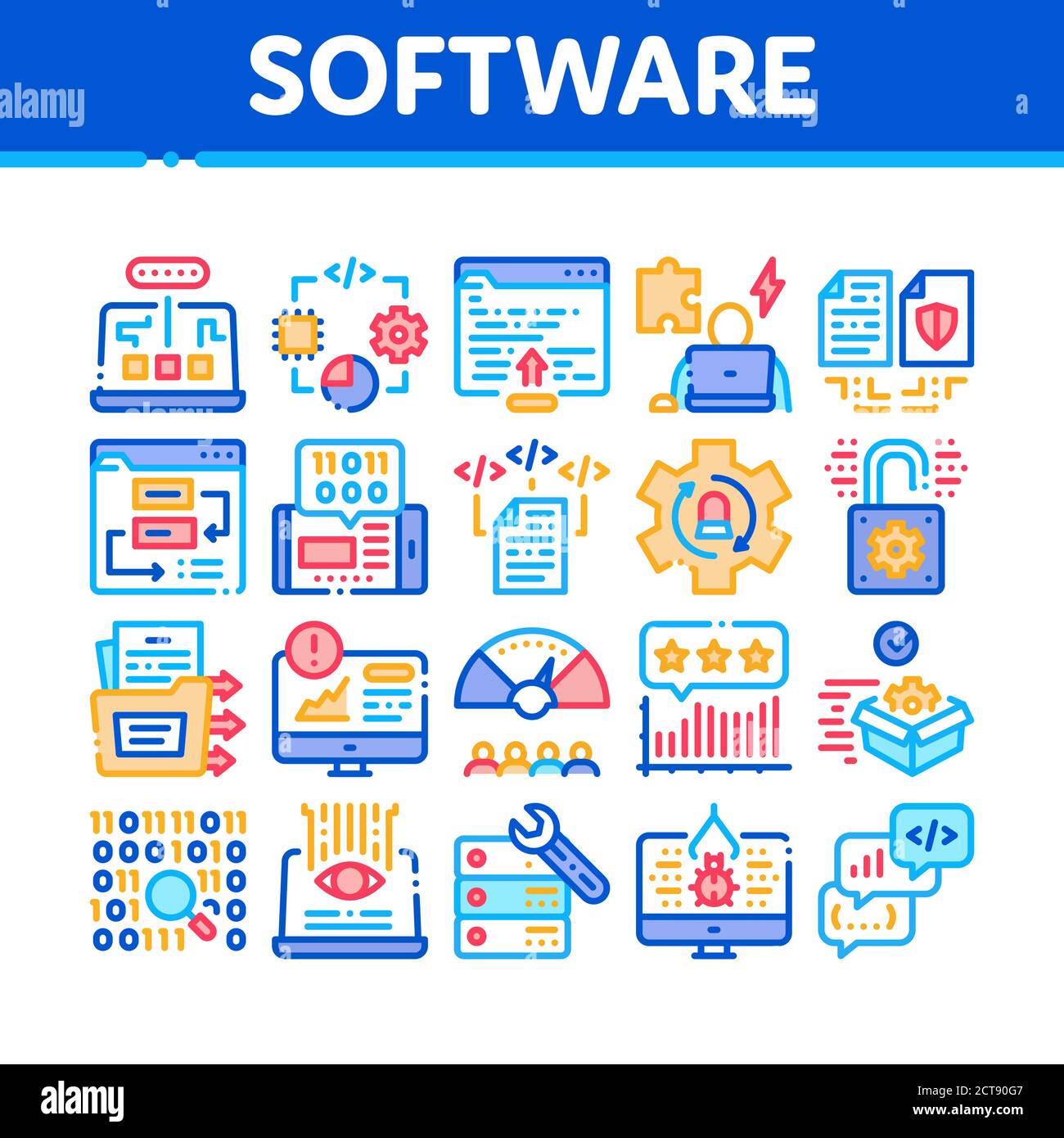Software Testing And Analysis Icons Set Vector Stock Vector Image & Art ...