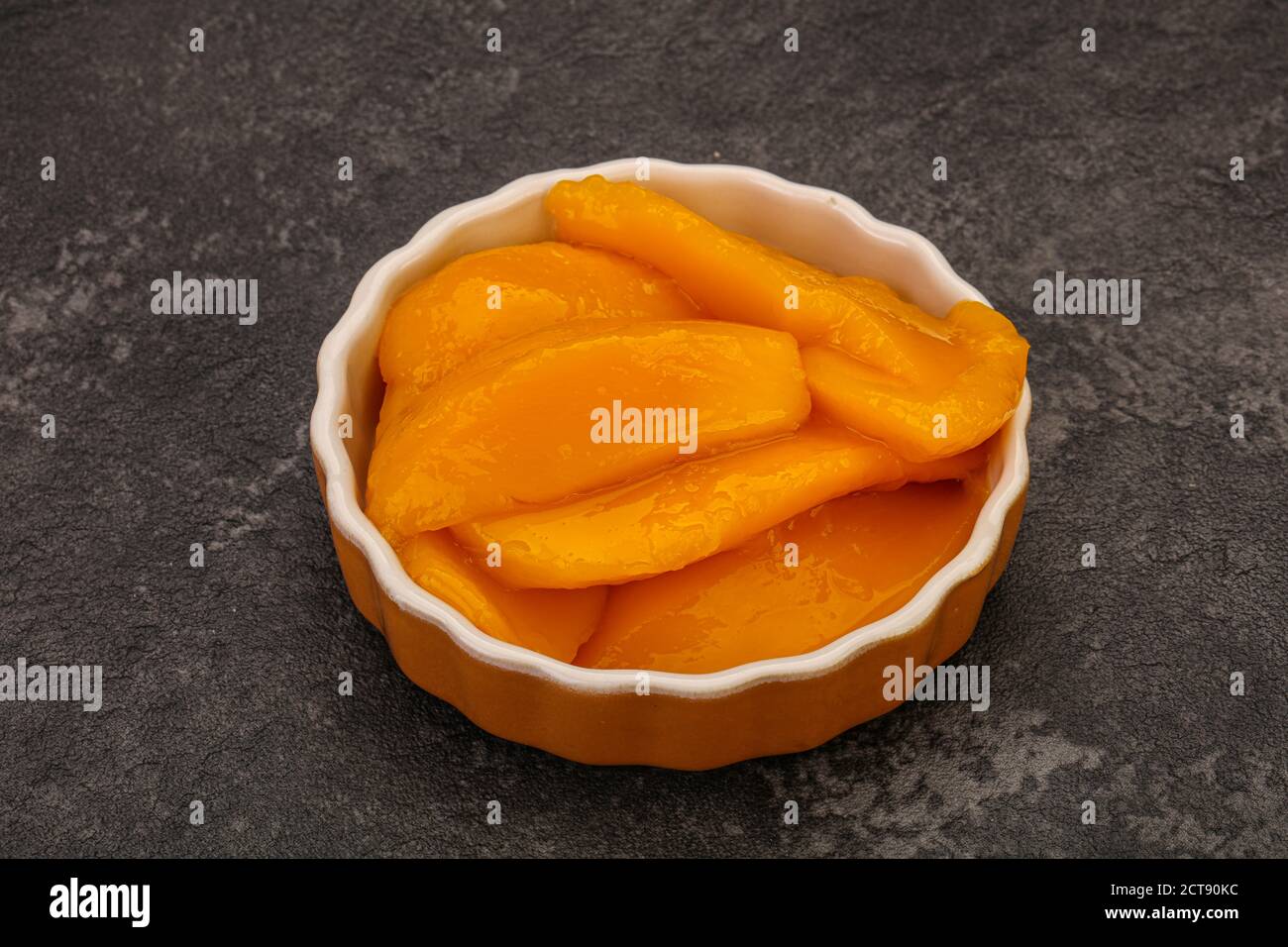 Sweet delicous mango slices in syrop Stock Photo - Alamy
