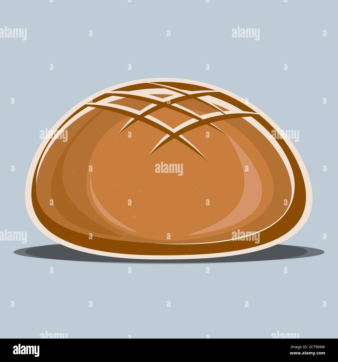 brown crusty artisan sourdough bread symbol vector illustration Stock ...