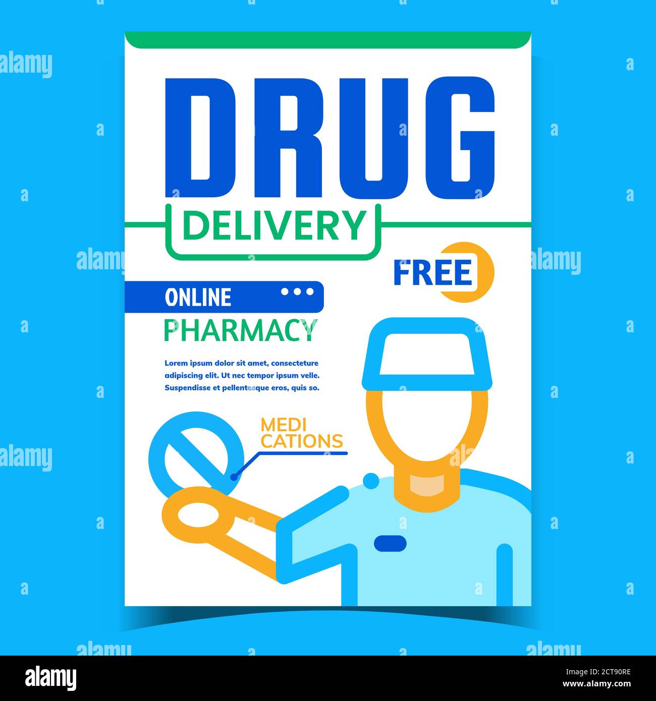 Drug Delivery Creative Advertising Banner Vector Stock Vector Image ...