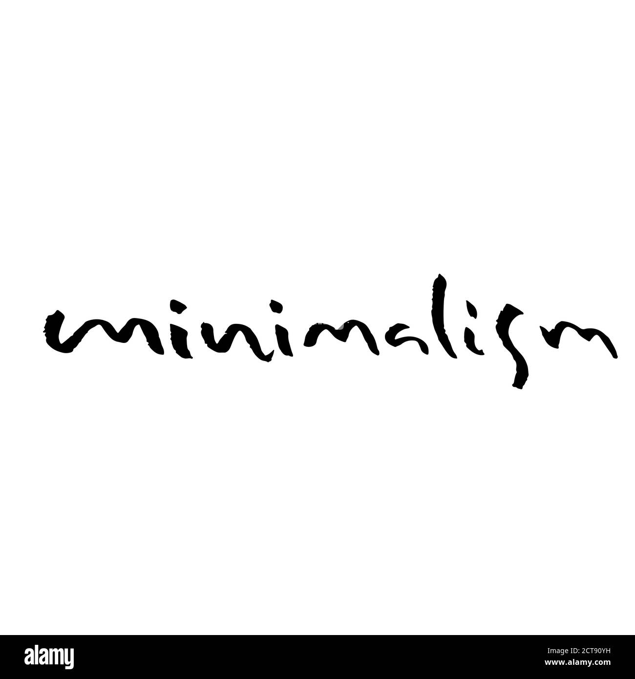 Minimalism. Hand drawn modern brush lettering. Typography banner. Ink ...
