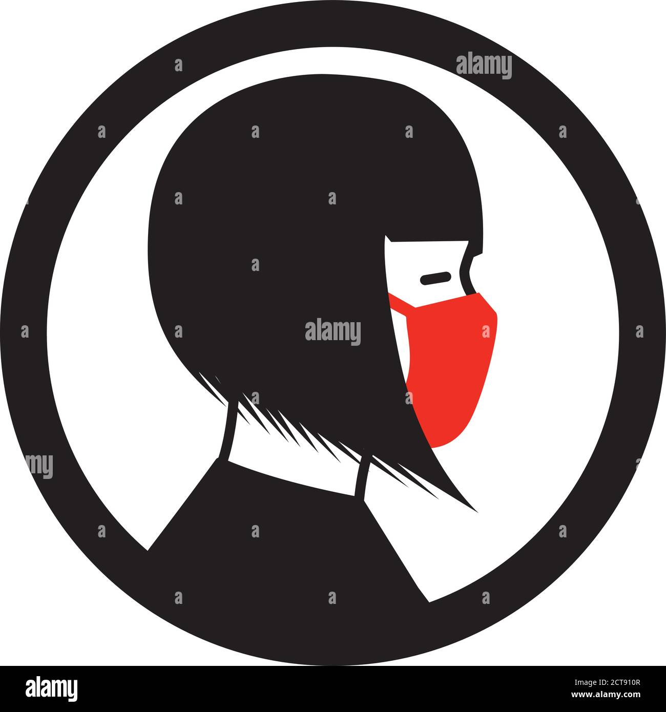 Woman wearing mask illustration Cut Out Stock Images & Pictures - Alamy