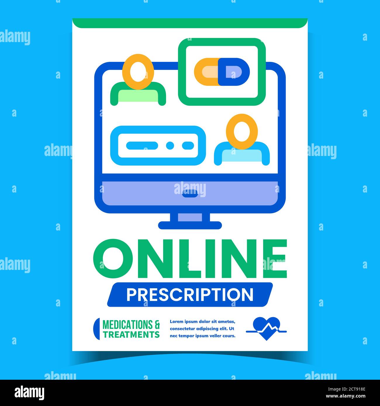 Online Prescription Advertising Poster Vector Stock Vector Image & Art ...