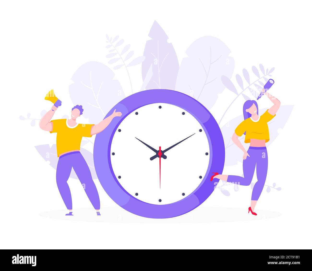 Effective work time management business concept flat style design ...