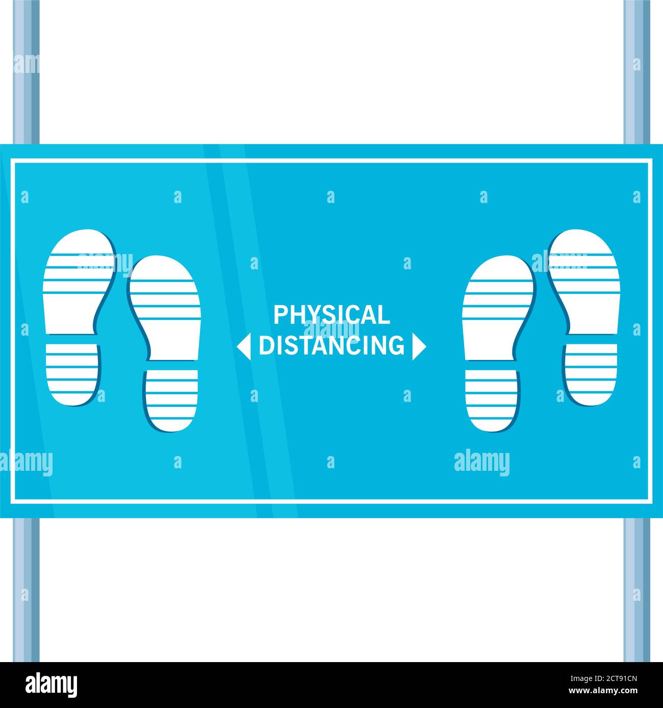 physical distance with footprints in road sign detailed style icon ...