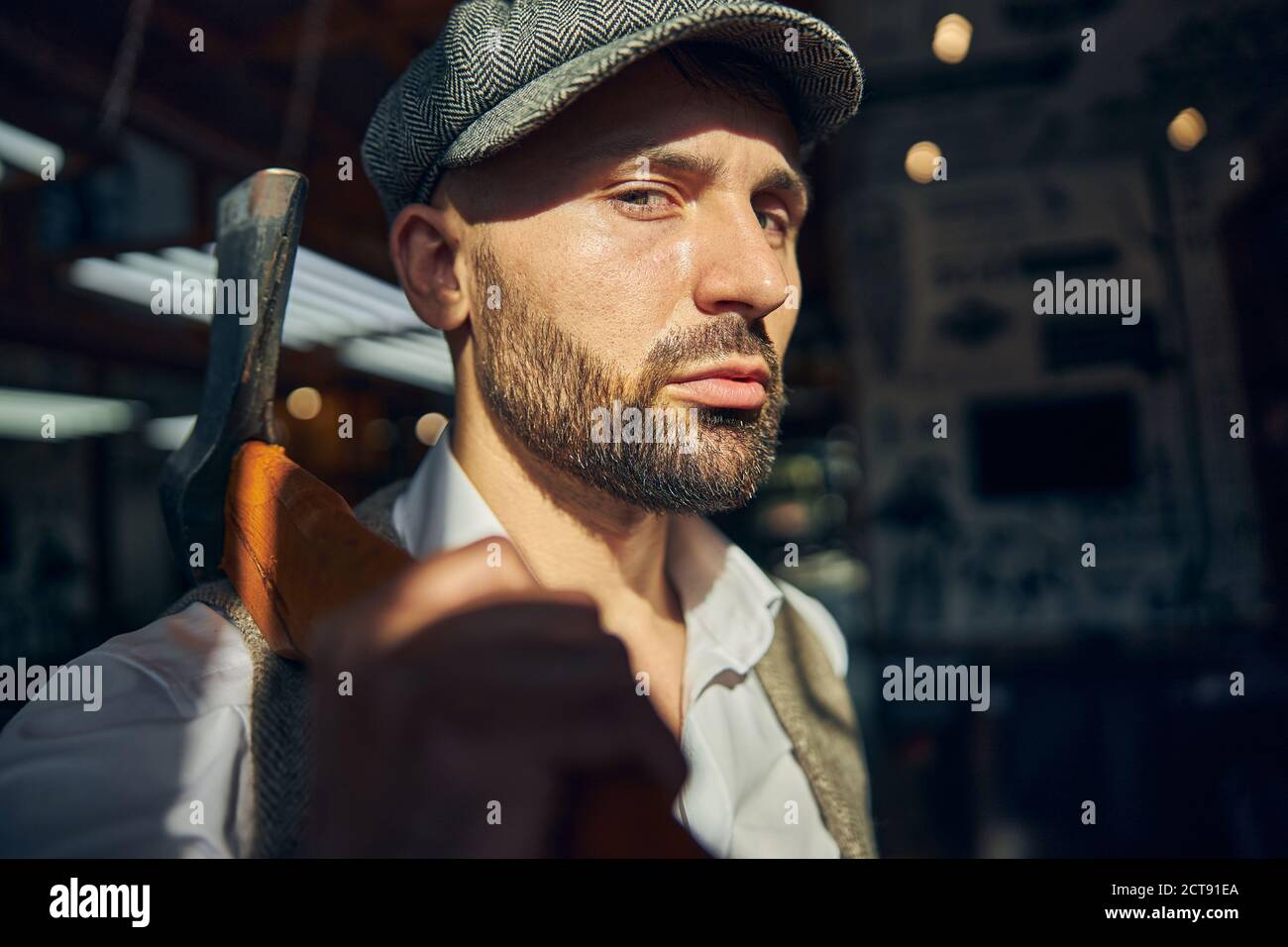 Axe on the shoulder hi-res stock photography and images - Alamy