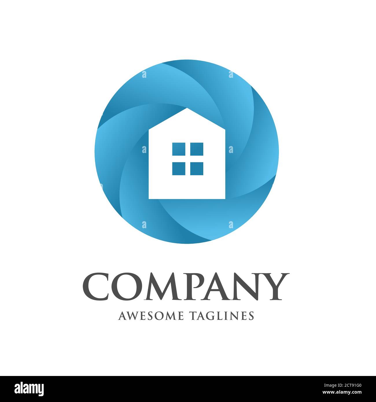 creative Color house circle logo design template isolated on white ...