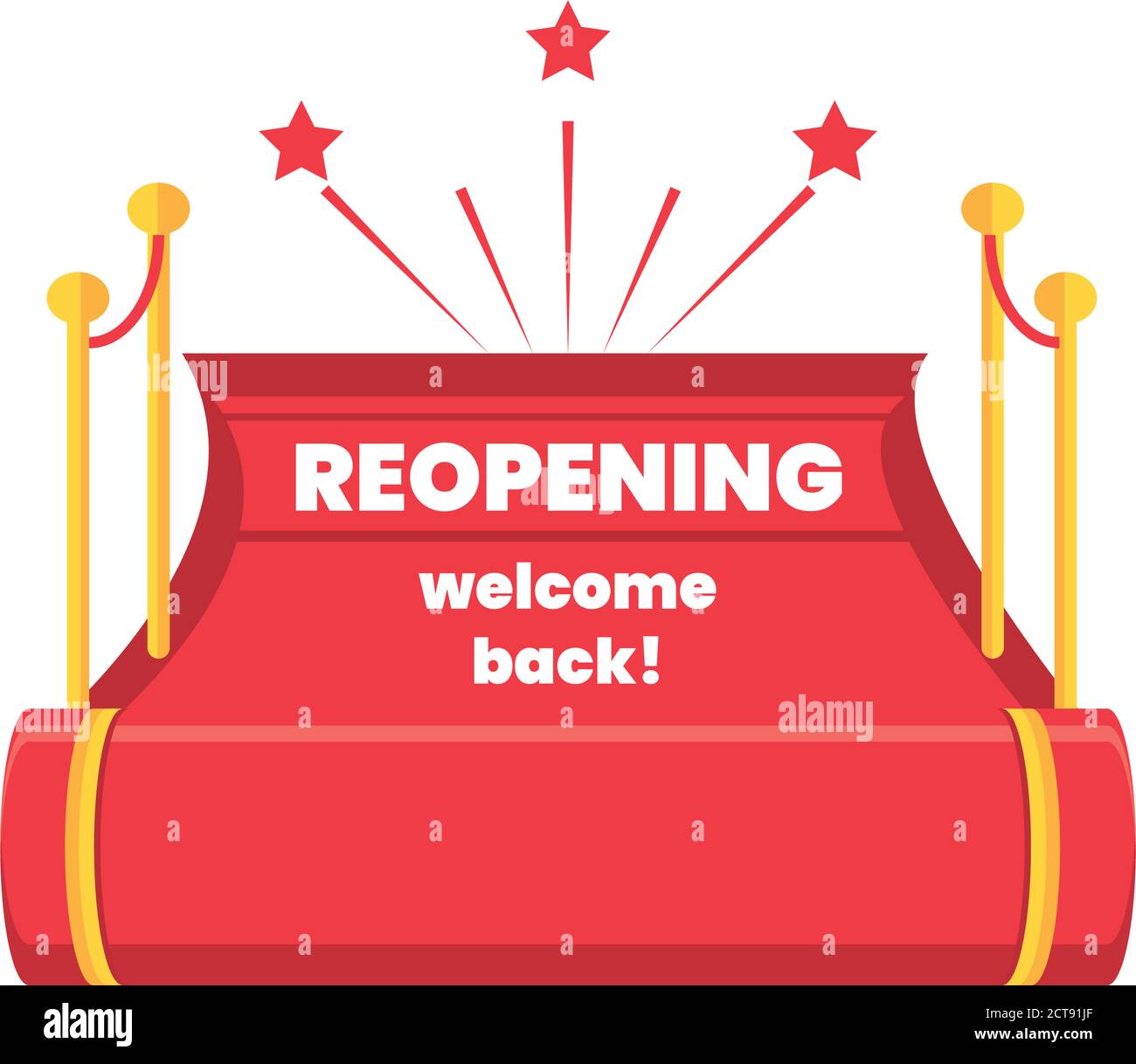 reopening welcome back on red carpet detailed style icon design of ...