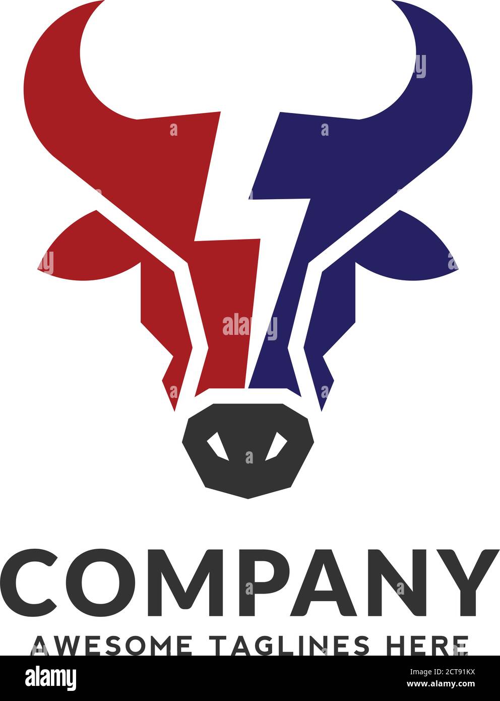 Blue Bull Head Logo