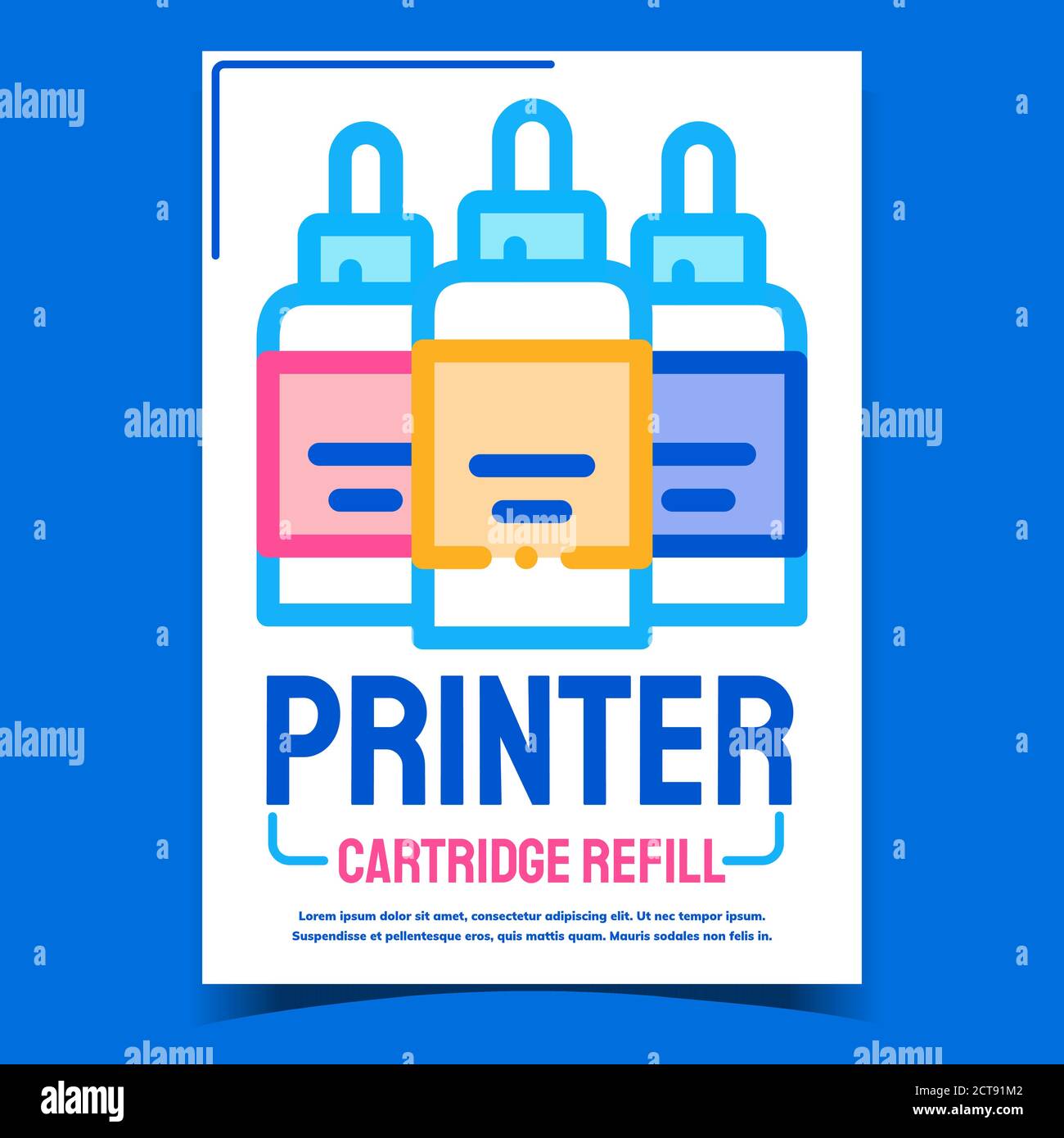 Printer Cartridge Refill Advertising Poster Vector Stock Vector Image ...