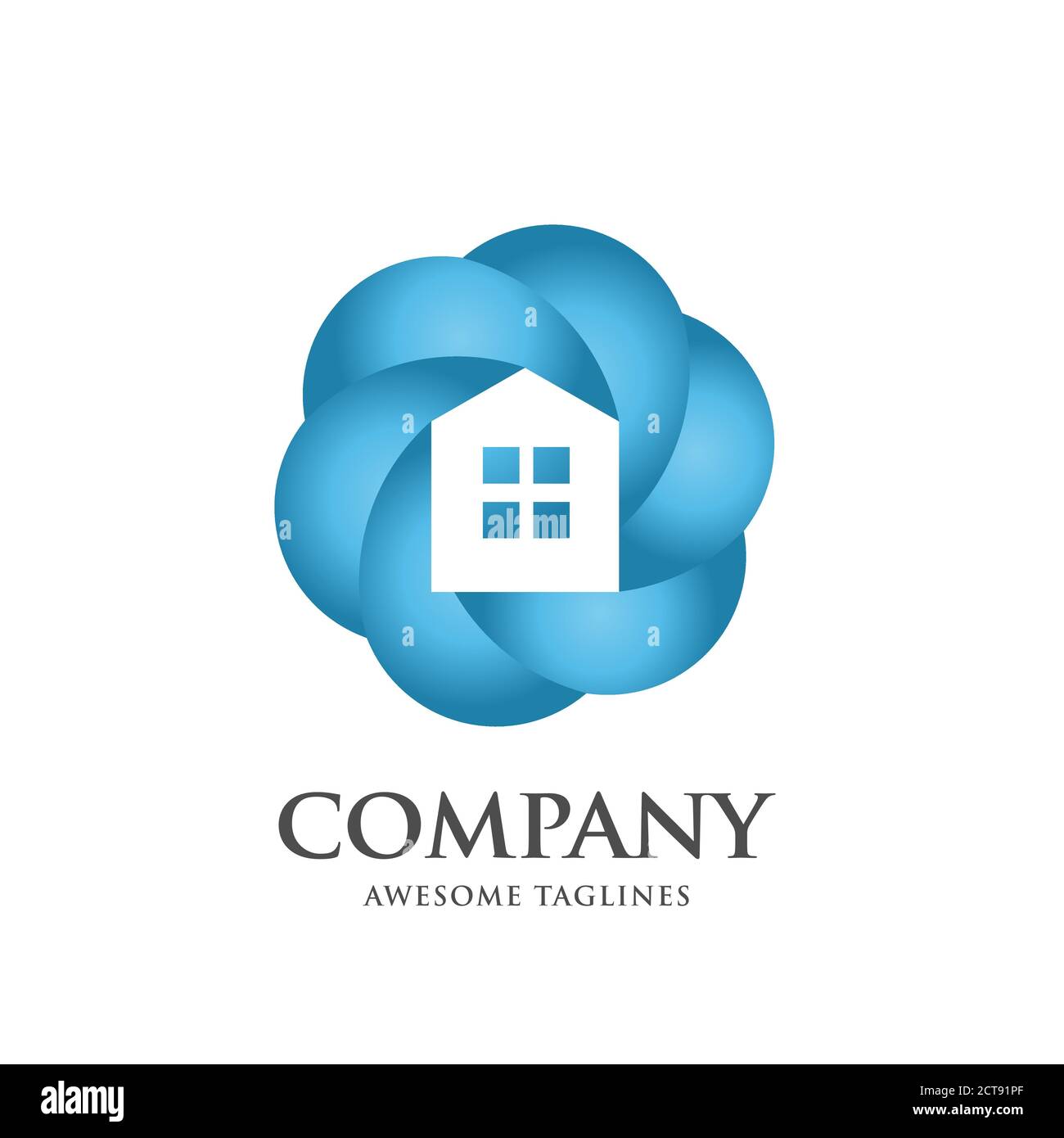 creative Color house circle logo design template isolated on white ...