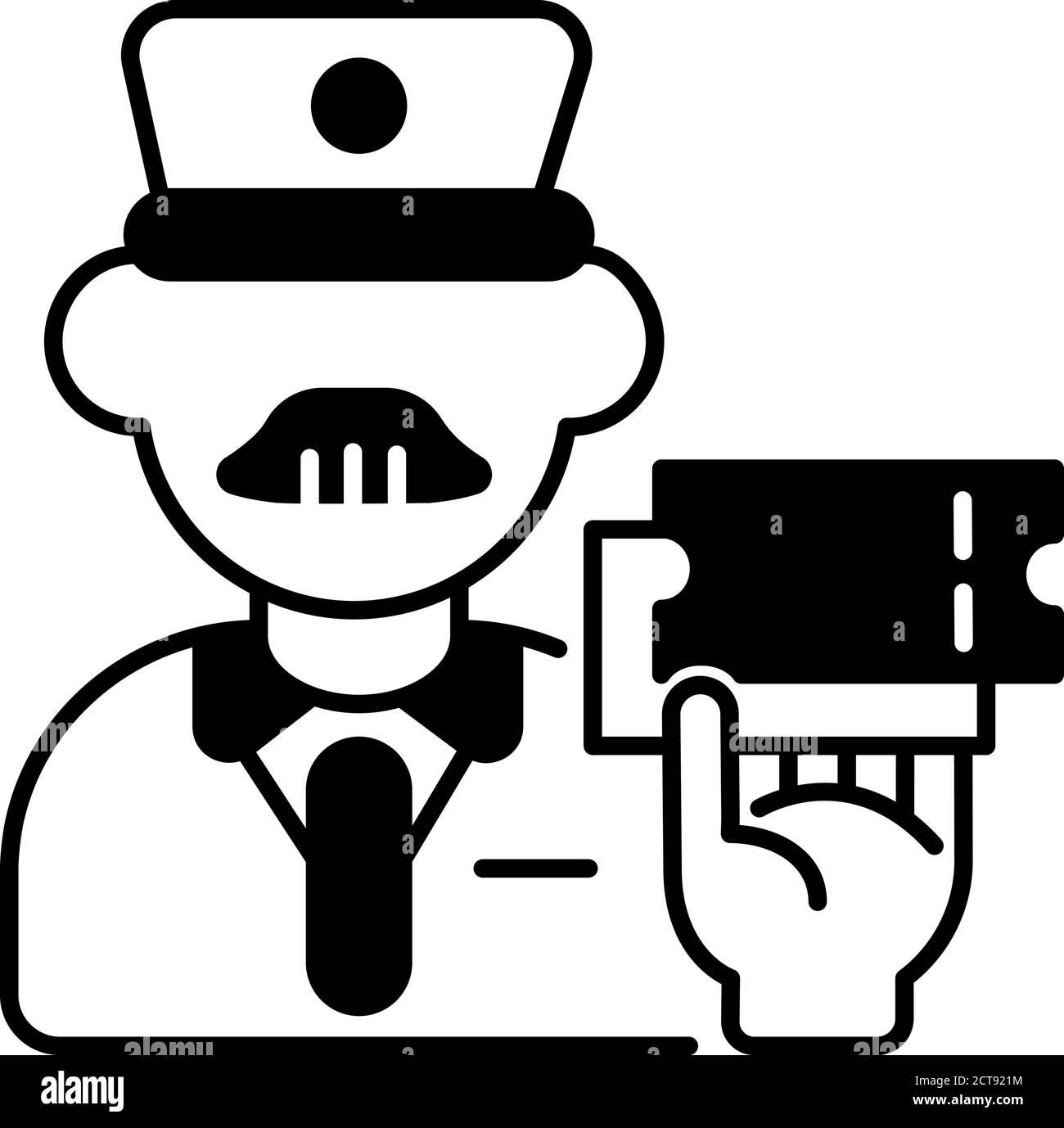 Ticket inspector black linear icon Stock Vector Image & Art - Alamy