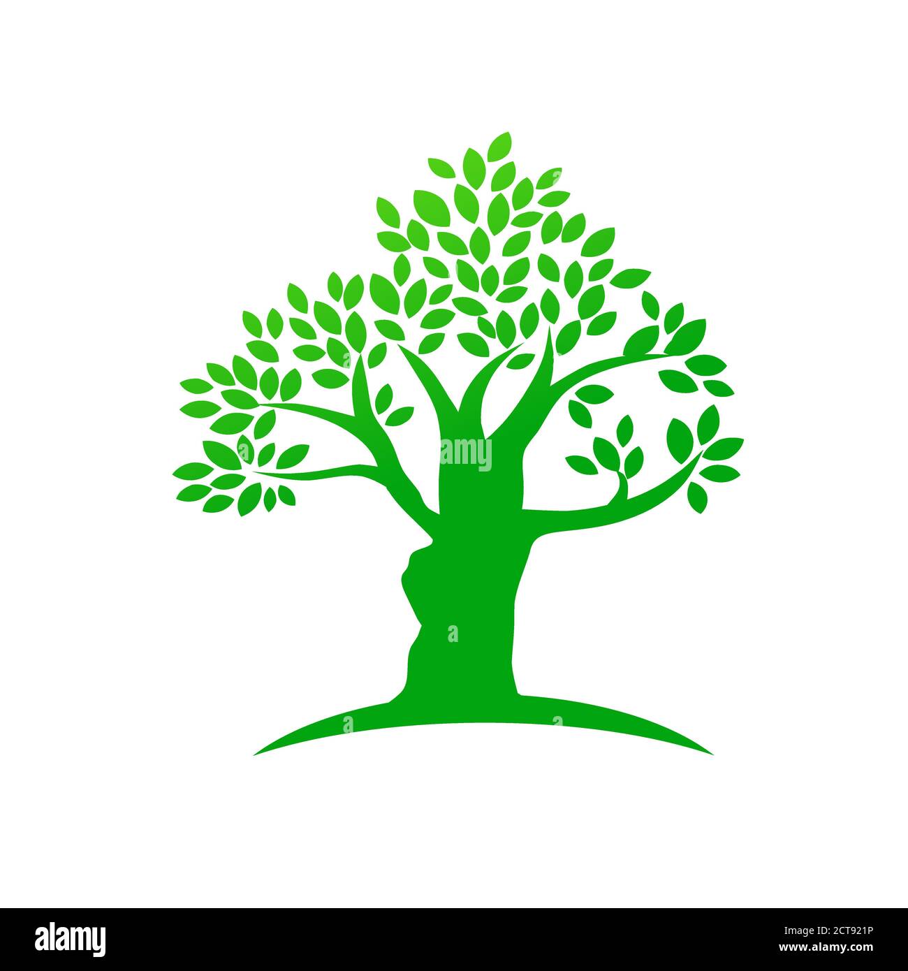 tree silhouette with green color vector Illustration Stock Vector Image ...