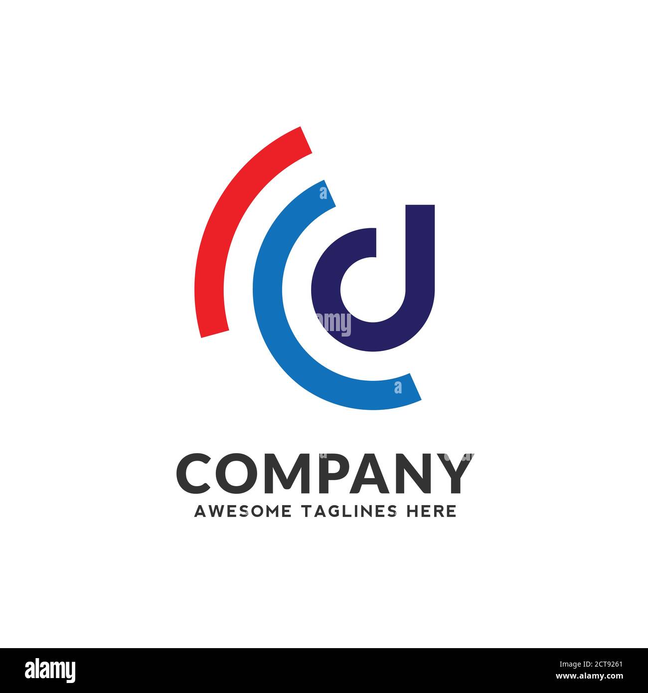 colorful initial letter D Signal Logo Design vector Stock Vector Image ...