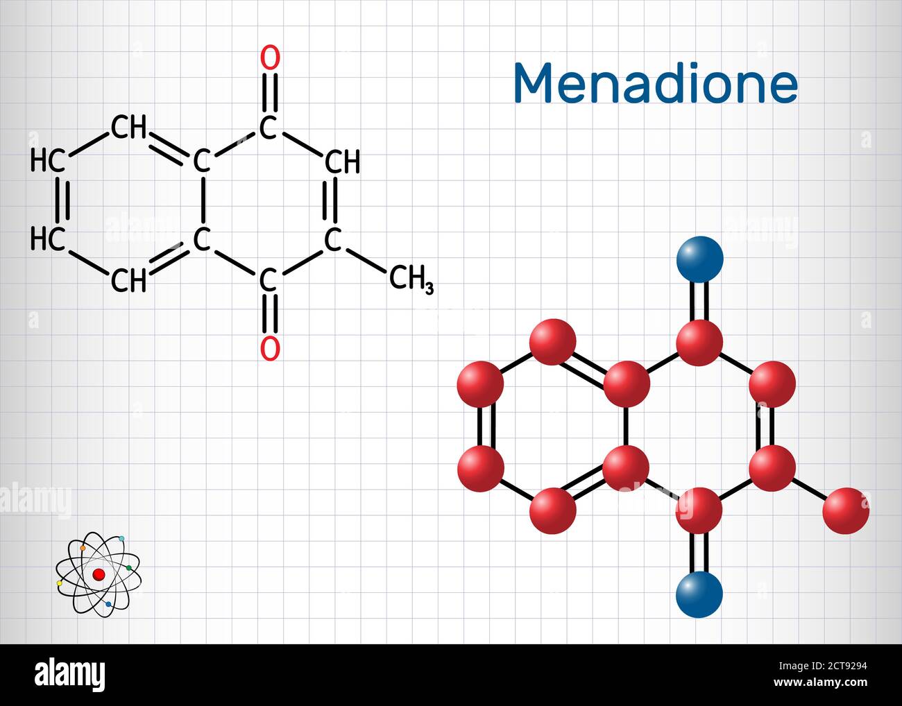Menadione, menaphthone, provitamin molecule. It is called vitamin K3 ...