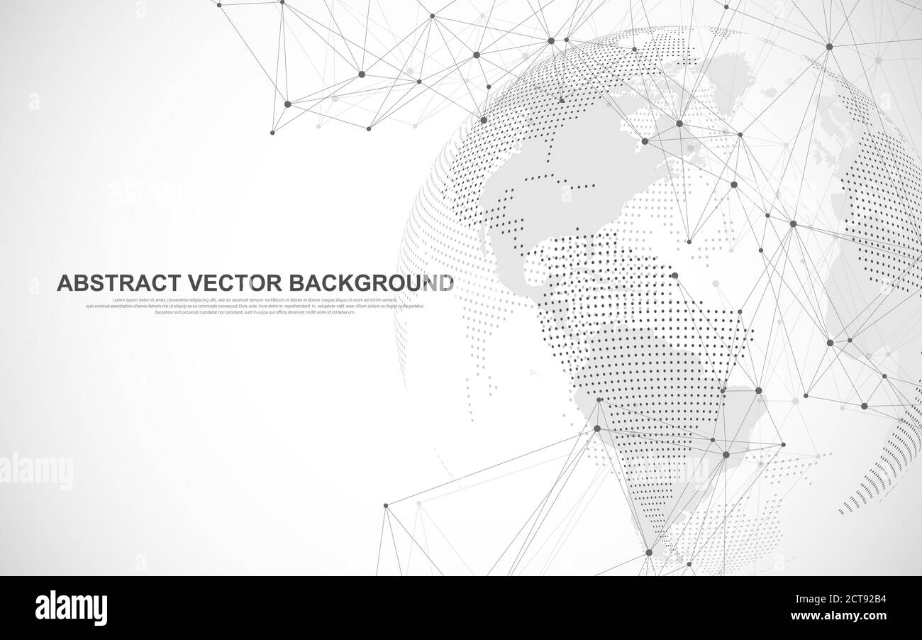 Global network connection. World map point and line composition concept ...