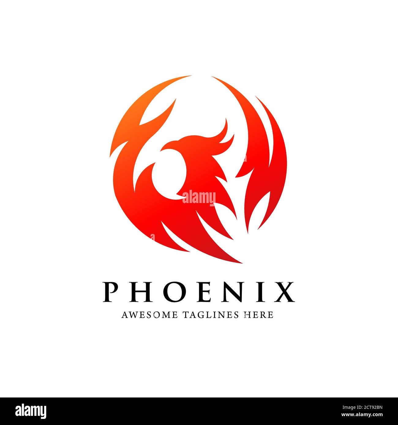 creative simple phoenix bird circle logo concept, best phoenix bird ...