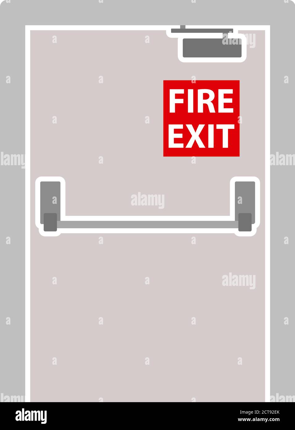 Fire Exit Door Icon. Flat Color Design. Vector Illustration Stock ...