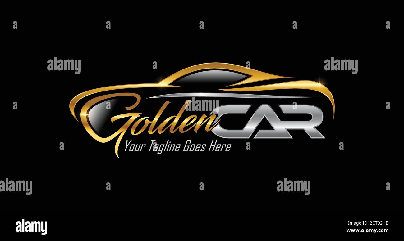 A vector illustration of Golden and silver CAR Logo Icon Stock Vector ...