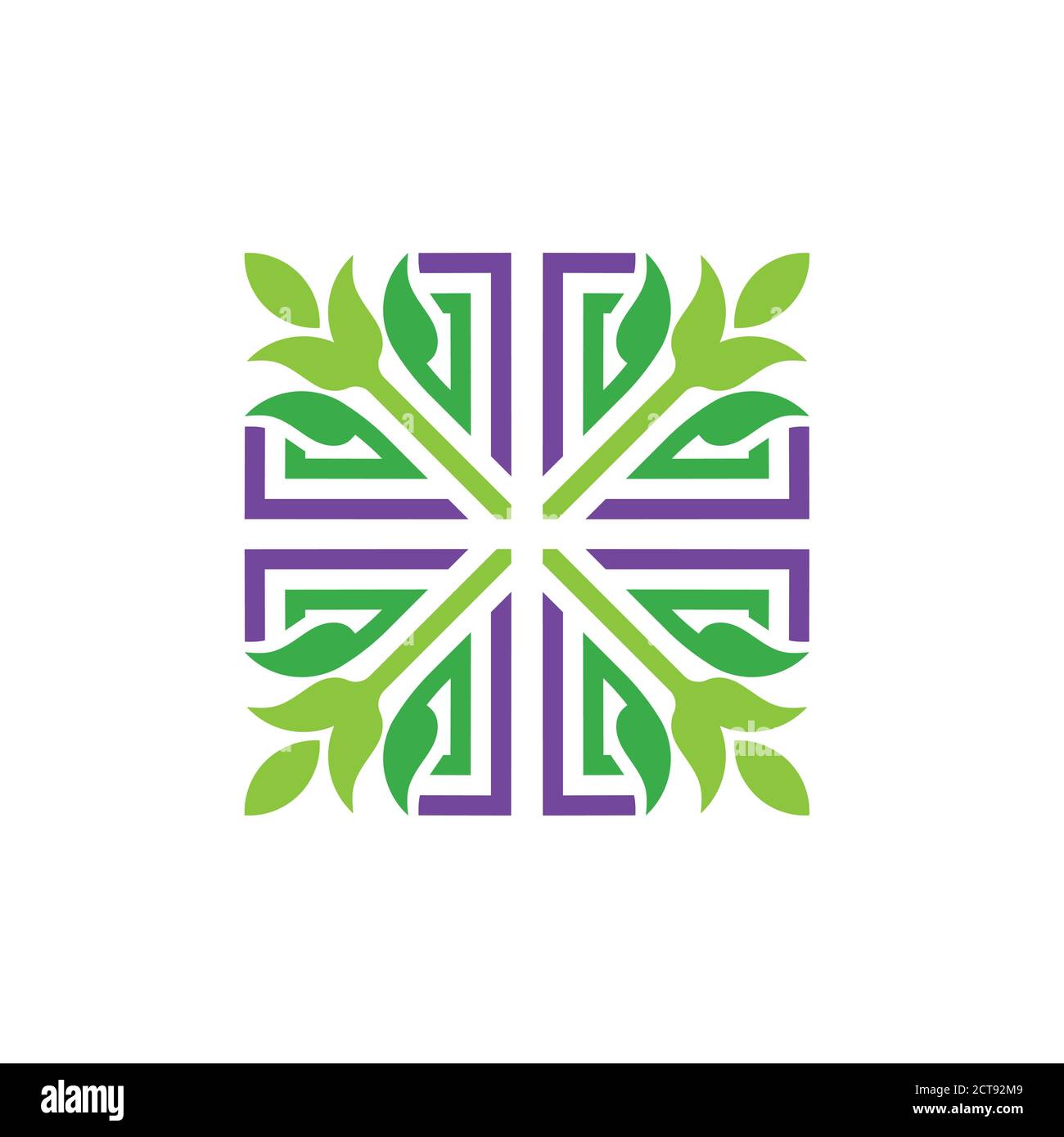 simple geometric flower with square lines color vector concept Stock ...