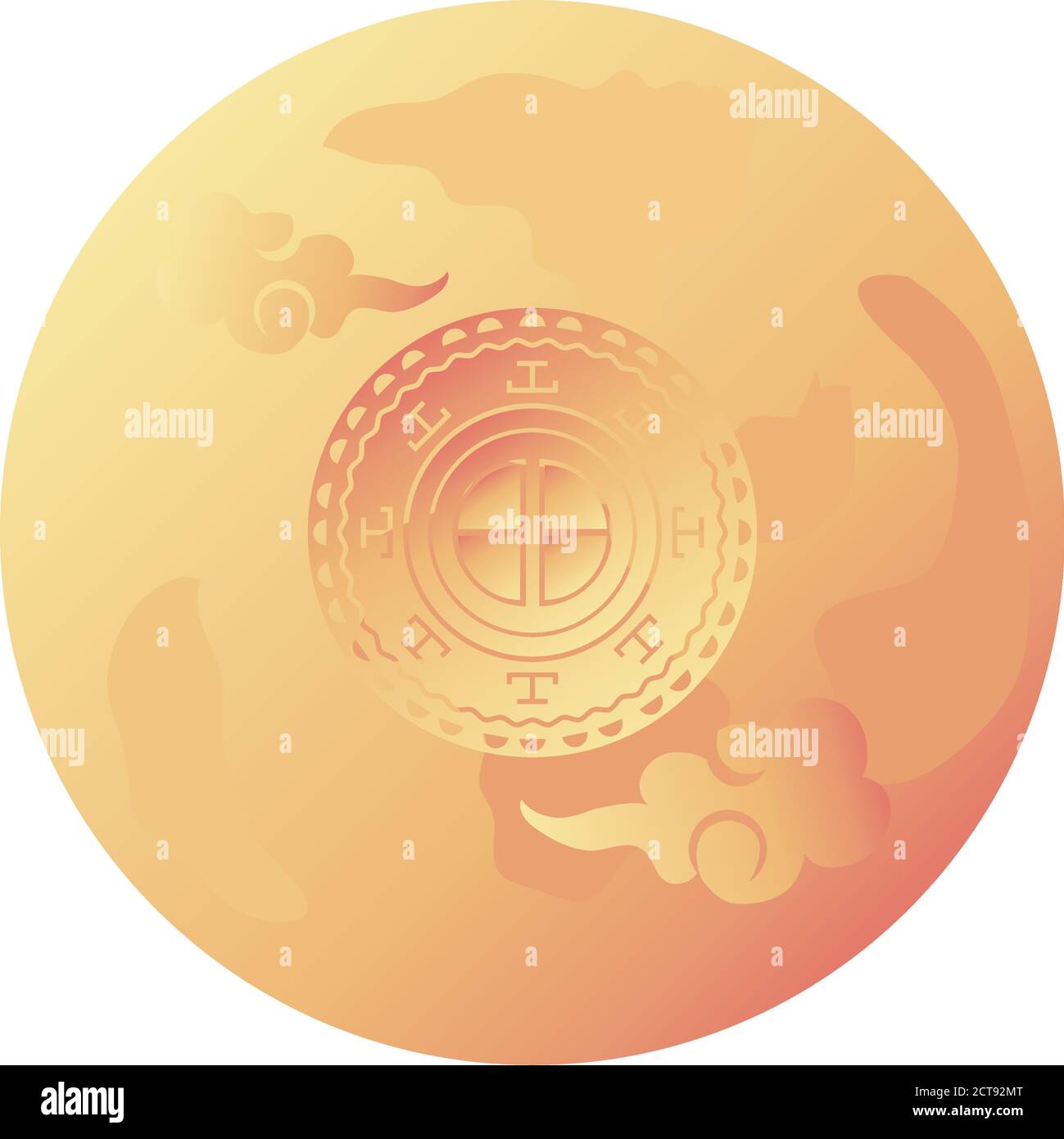 mid autumn festival, chinese moon with clouds on white background ...