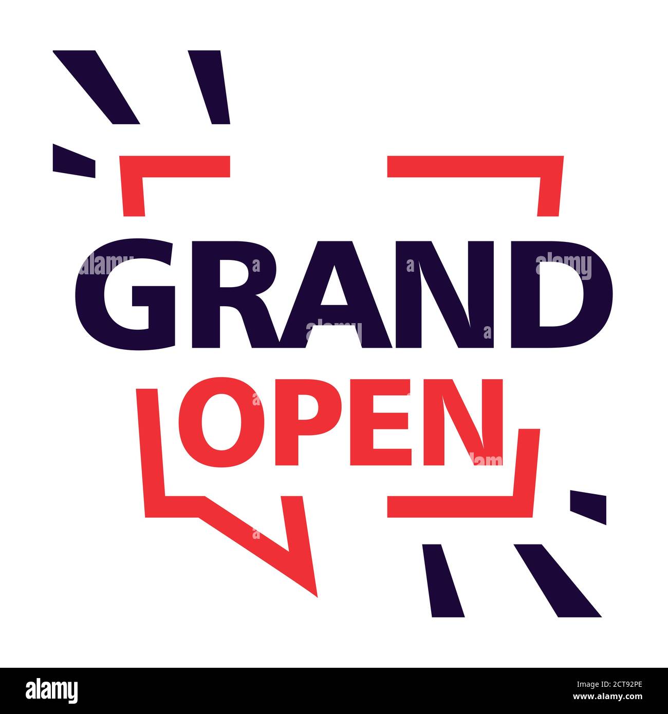 grand open, we are working again vector illustration design Stock ...