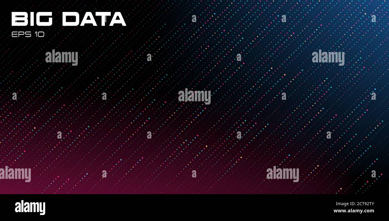 Big data visualization. Dynamic multicolored points abstract background ...