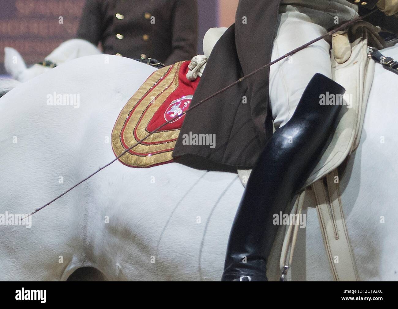 THE SPANISH RIDING SCHOOL PERFORM AT THE WEMBLEY ARENA, LONDON. PHOTO ...
