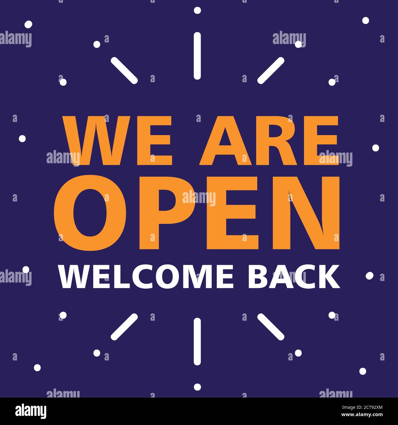 we are open, welcome back after pandemic vector illustration design ...