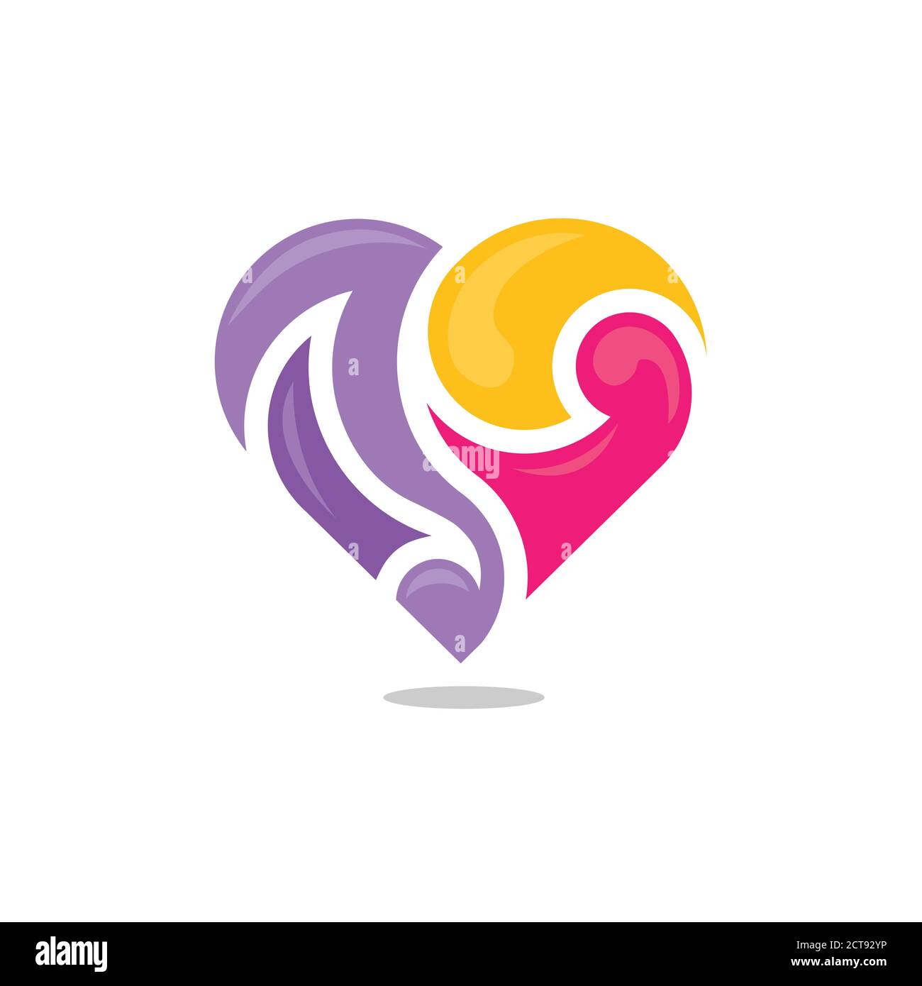 abstract Heart color Logo Vector Template, color of love logo concept ...