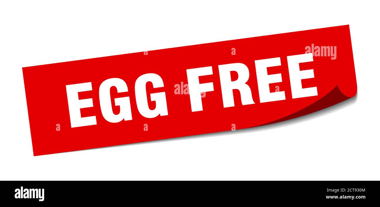 egg free sticker. square isolated peeler sign. label Stock Vector Image ...