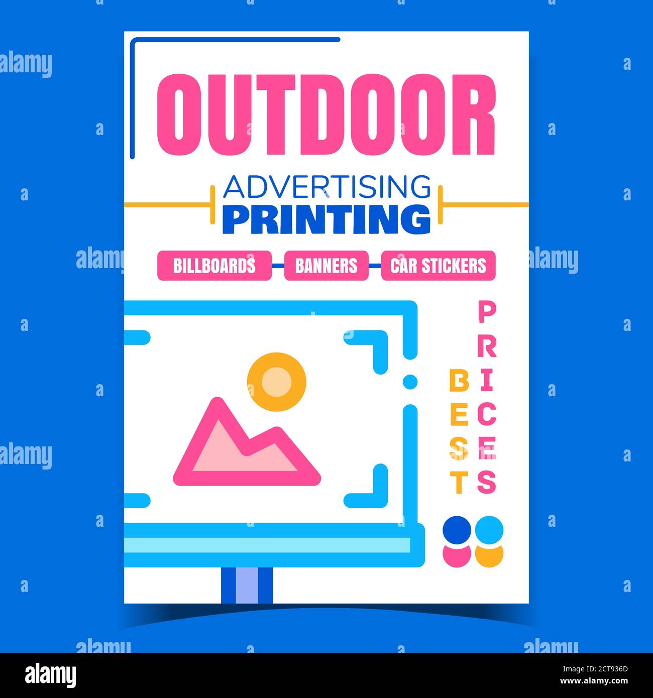 Outdoor Advertising Printing Promo Poster Vector Stock Vector Image ...