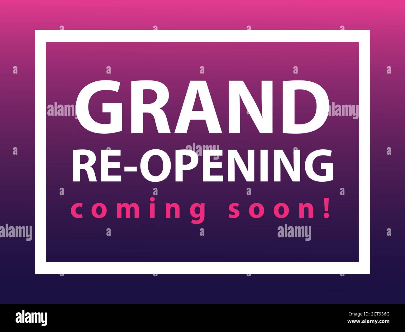 grand re opening coming soon, we are working again vector illustration ...
