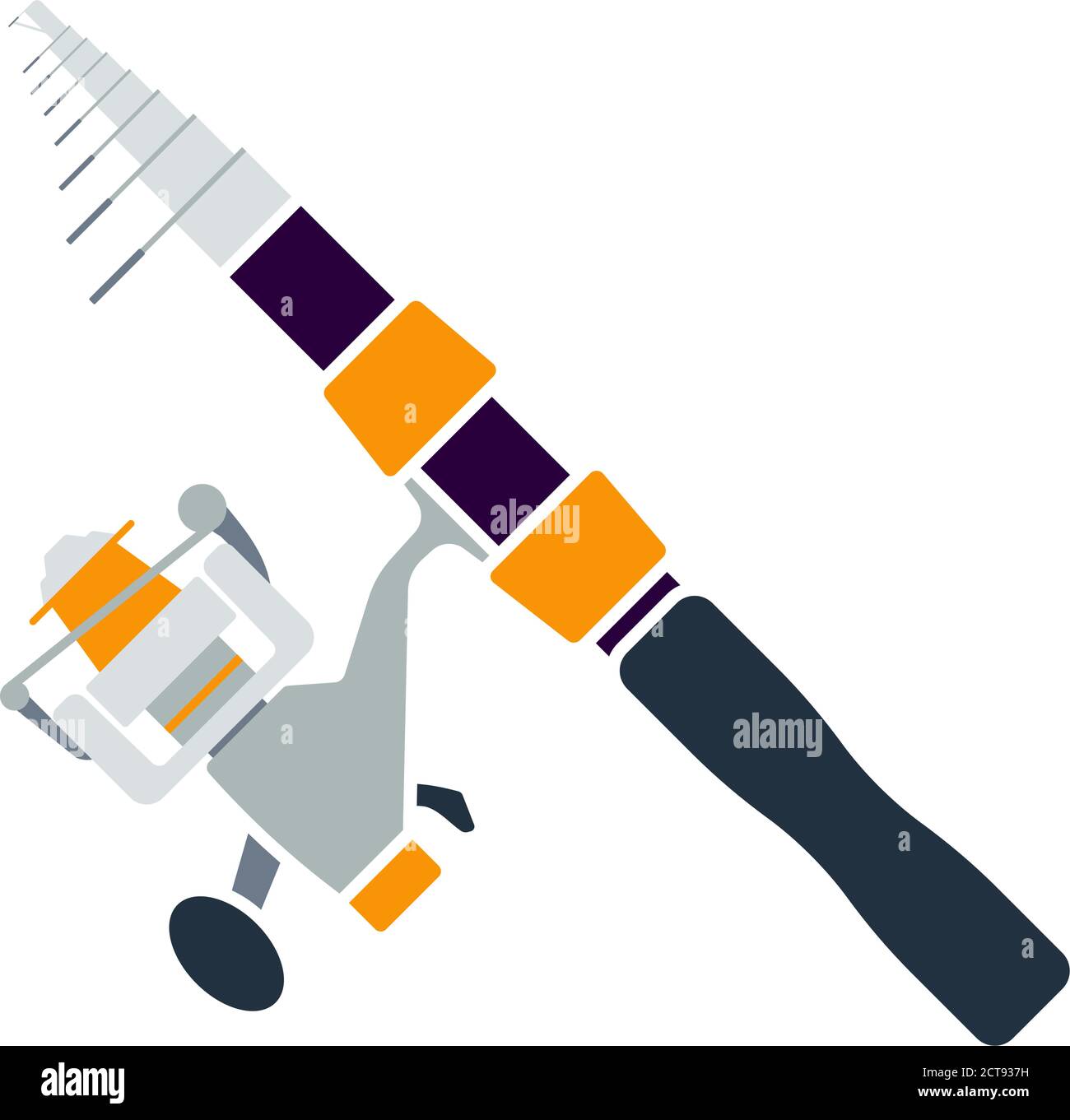 Icon Of Curved Fishing Tackle. Flat Color Design. Vector Illustration ...