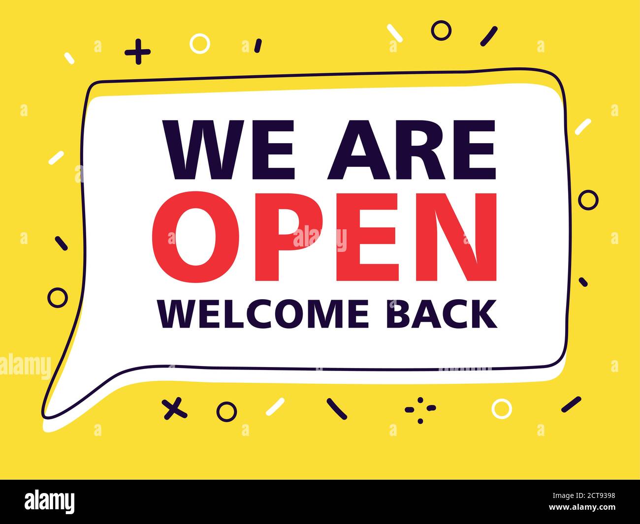 we are open, welcome back after pandemic vector illustration design ...