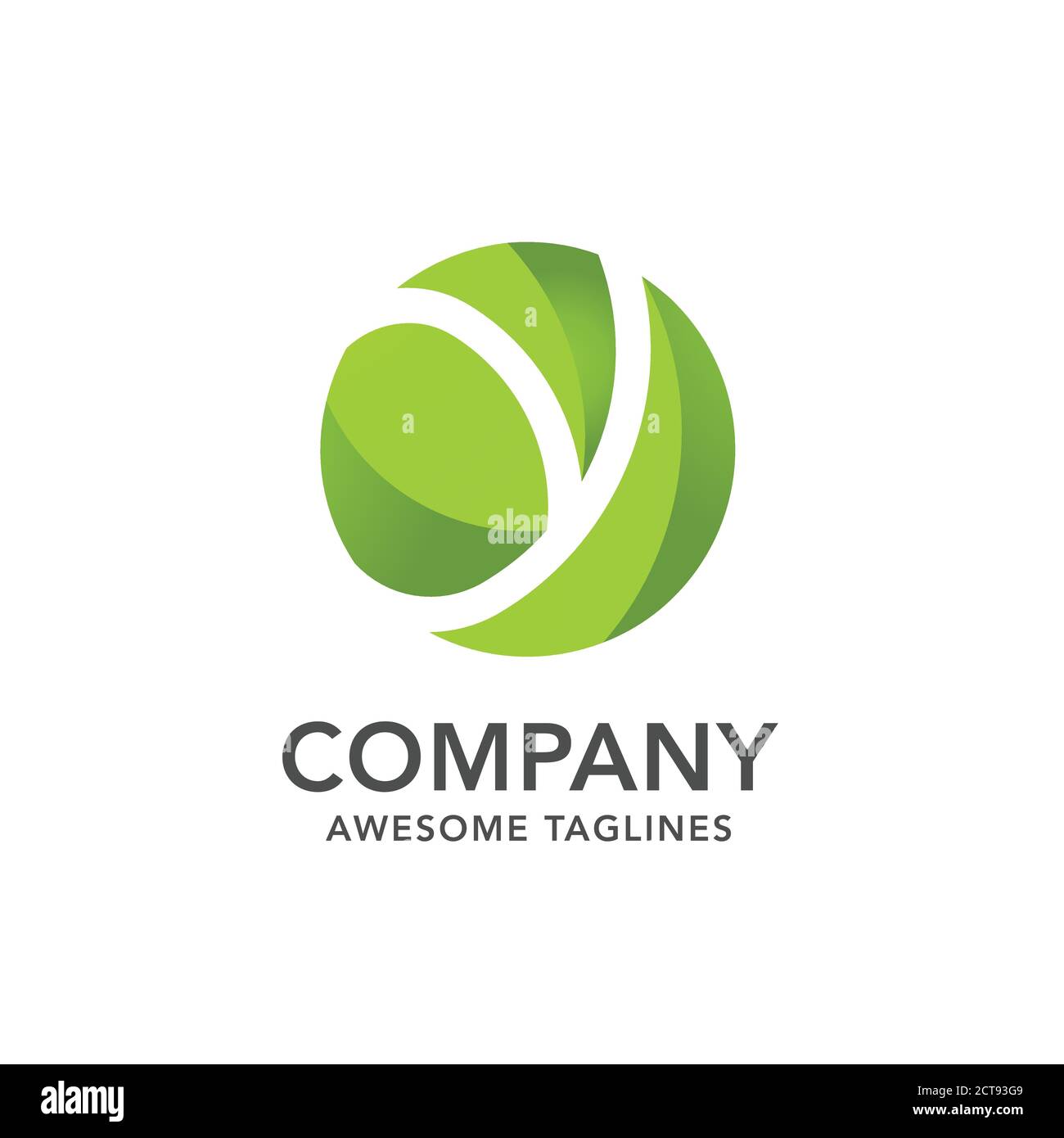 circle green leaf with hidden letter y logo vector concept, creative ...
