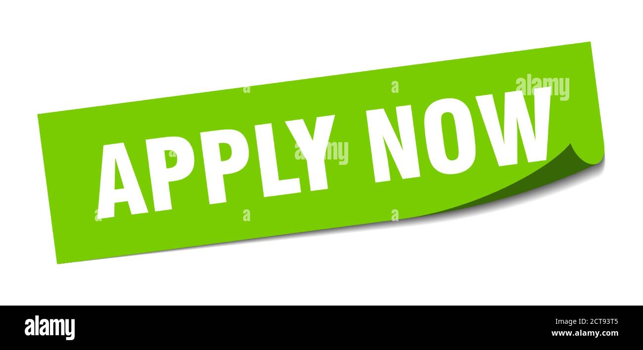 apply now sticker. square isolated peeler sign. label Stock Vector ...