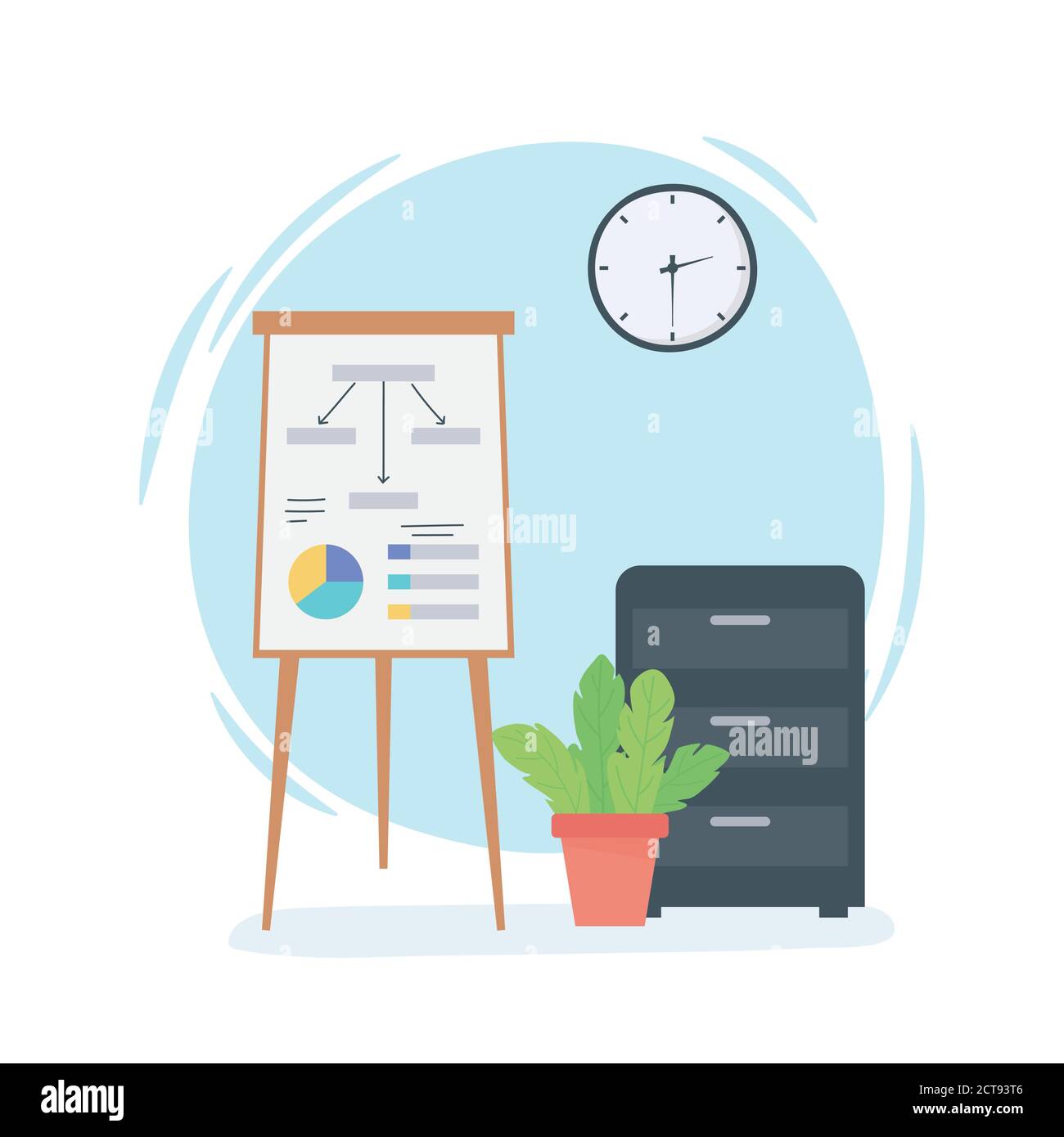 office workplace board presentation report clock cabinet and clock in ...