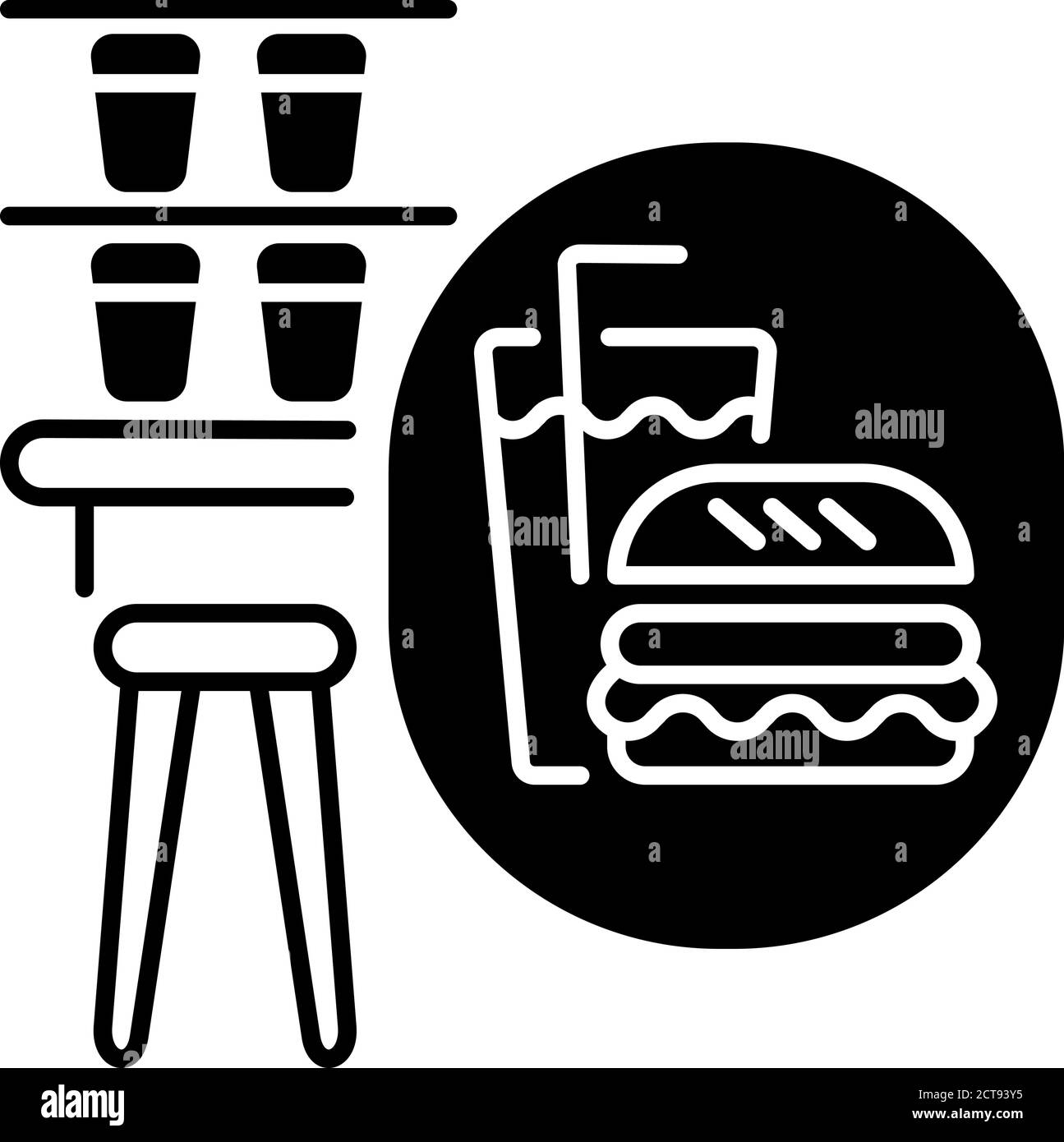 Snack bar black linear icon Stock Vector Image & Art - Alamy