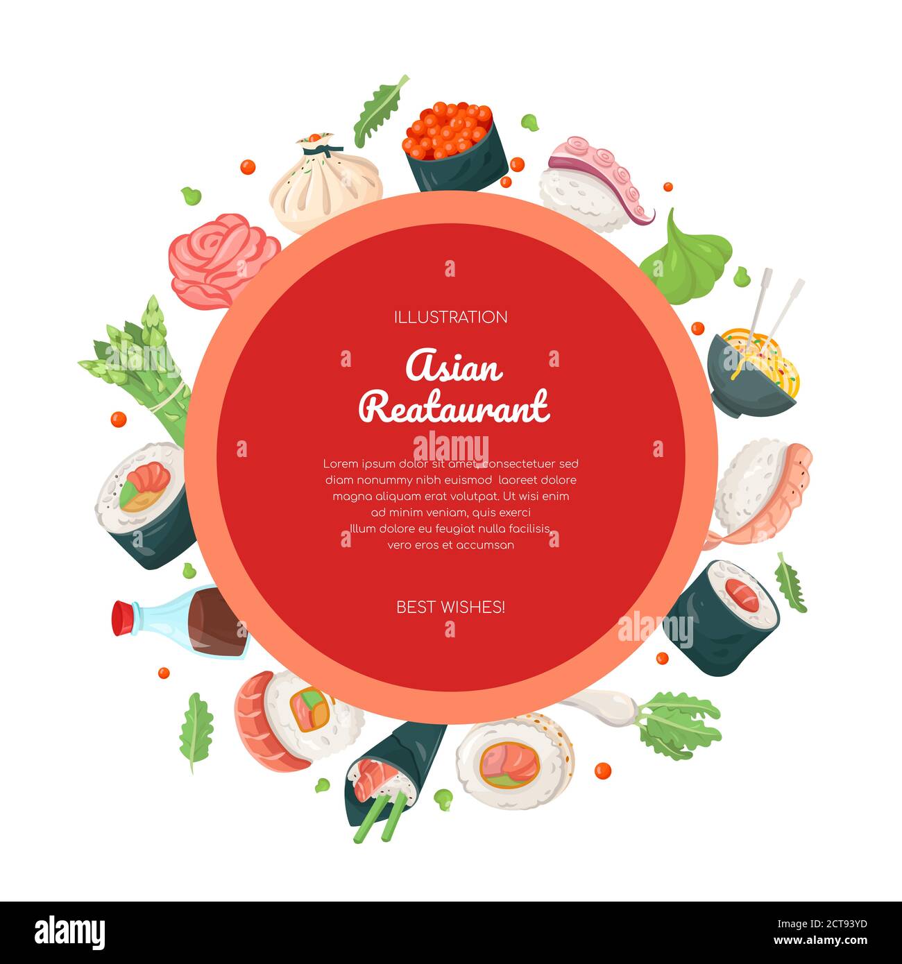 Asian restaurant - vector flat design style banner Stock Vector Image ...