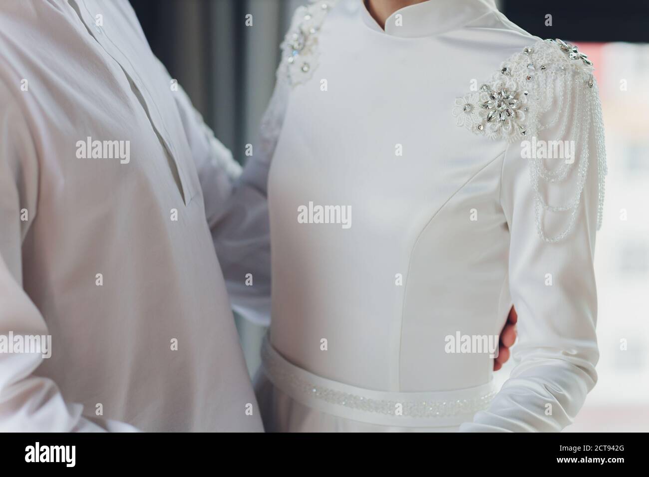 National wedding. Bride and groom. Wedding muslim couple during the ...