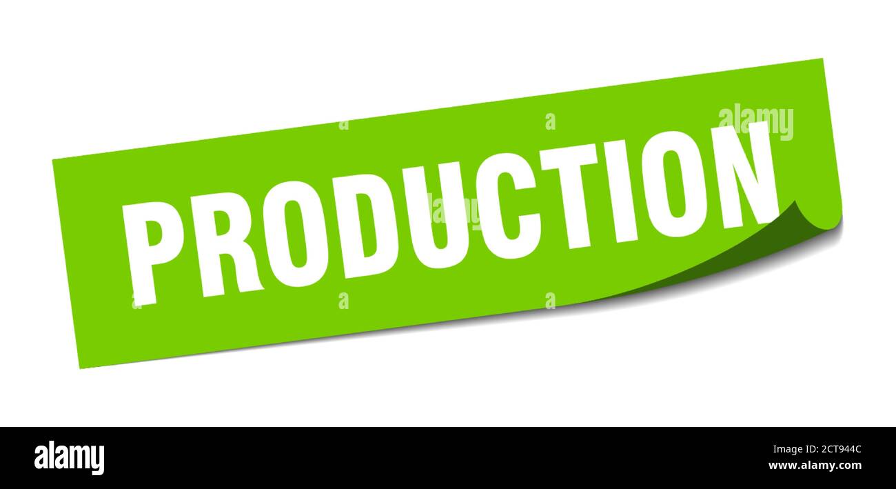 production sticker. square isolated peeler sign. label Stock Vector ...