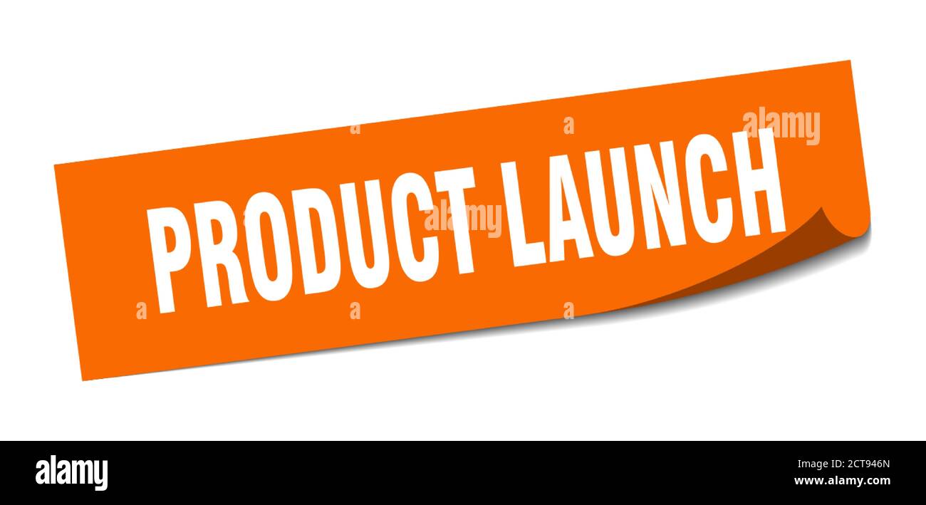 product launch sticker. square isolated peeler sign. label Stock Vector ...