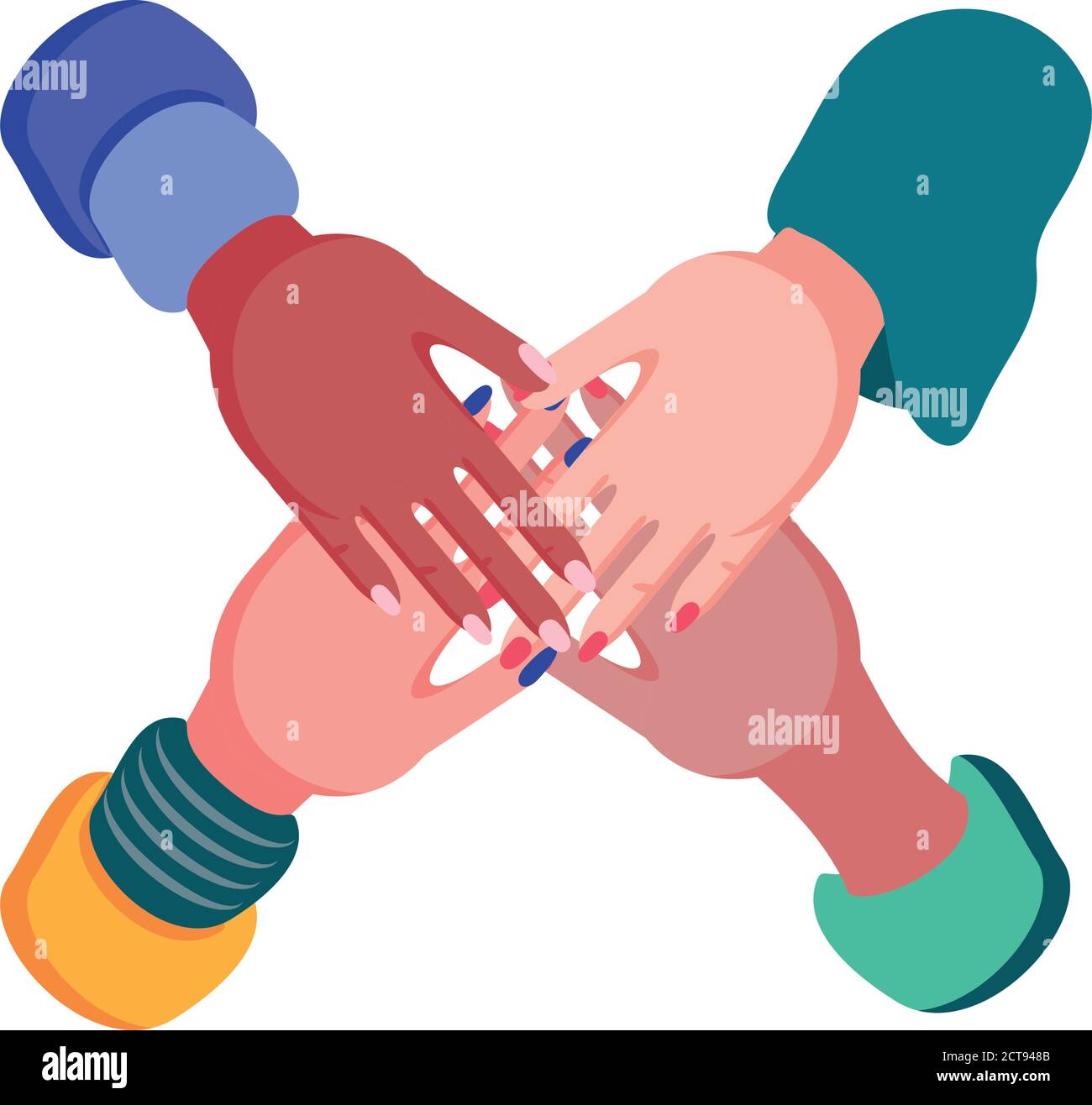 female hands touching each other detailed style icon design of People ...