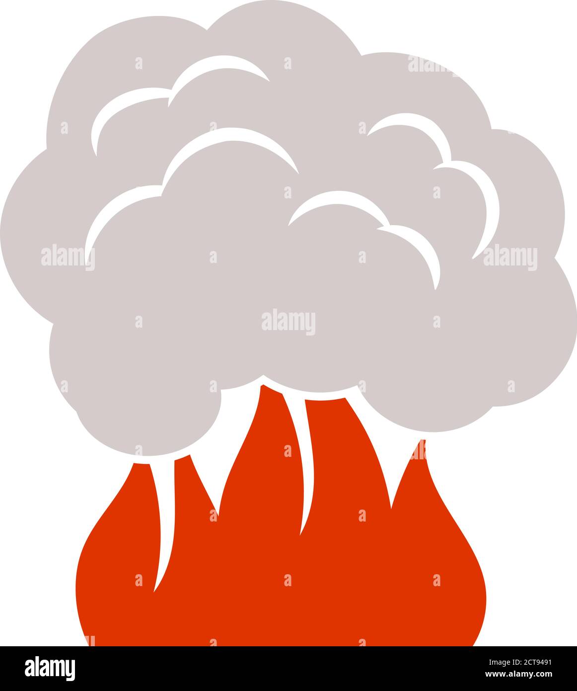 Fire And Smoke Icon. Flat Color Design. Vector Illustration Stock ...