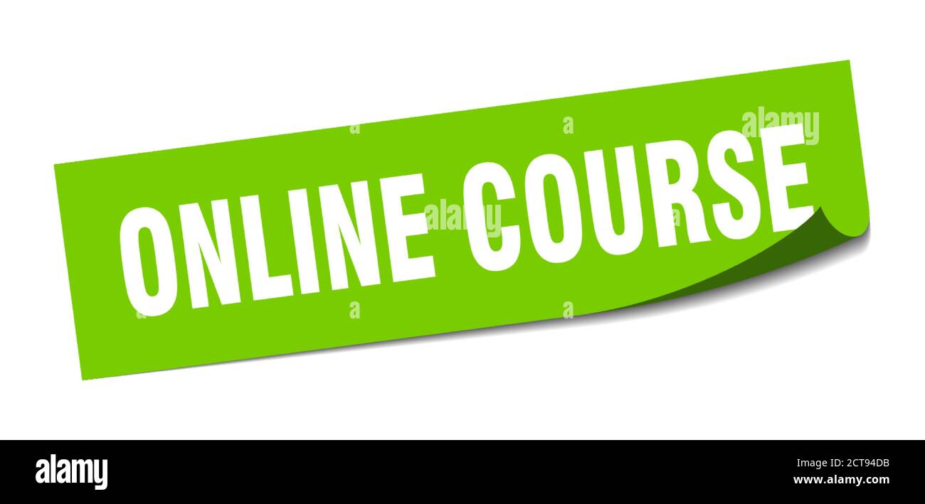 online course sticker. square isolated peeler sign. label Stock Vector ...