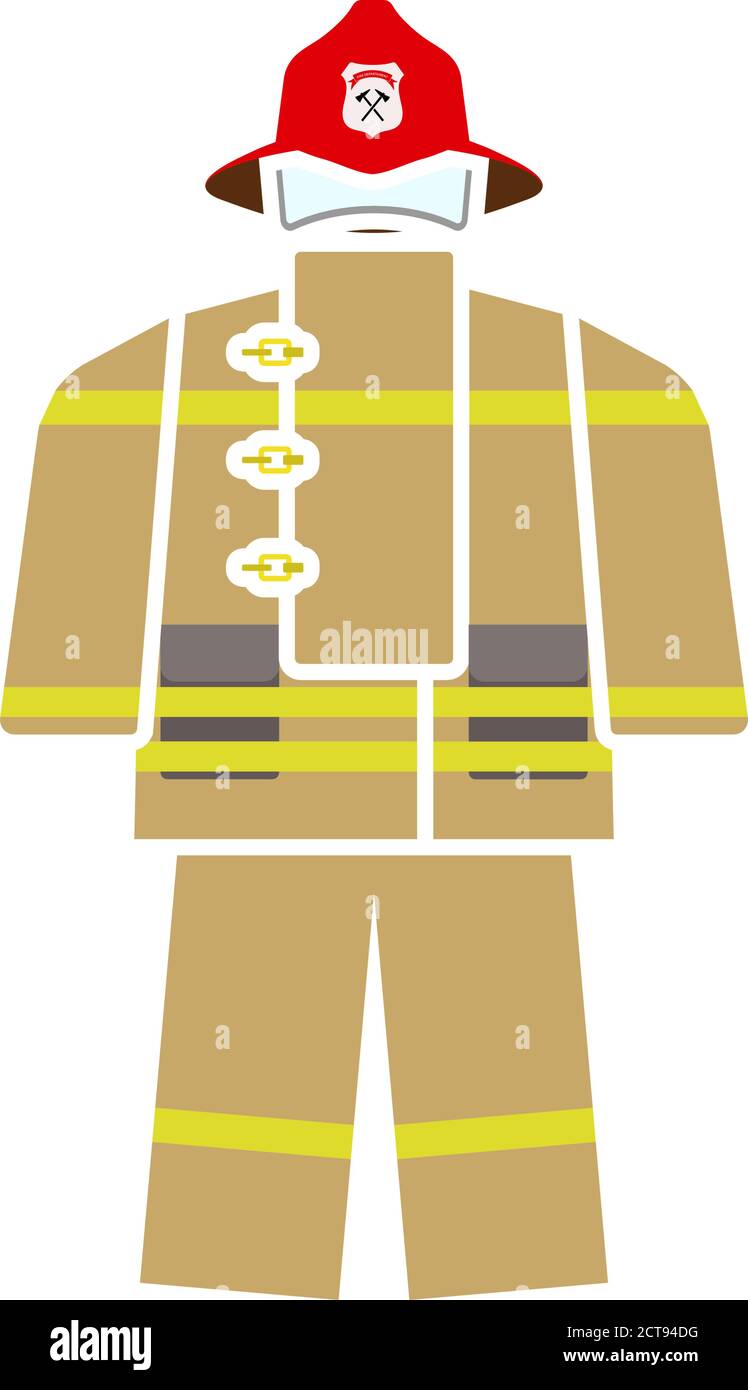 Fire Service Uniform Icon. Flat Color Design. Vector Illustration Stock ...