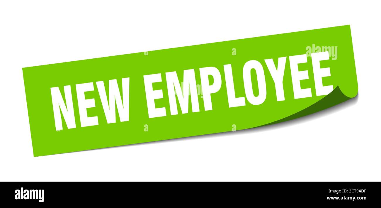 new employee sticker. square isolated peeler sign. label Stock Vector ...