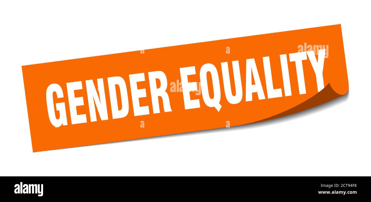 gender equality sticker. square isolated peeler sign. label Stock ...